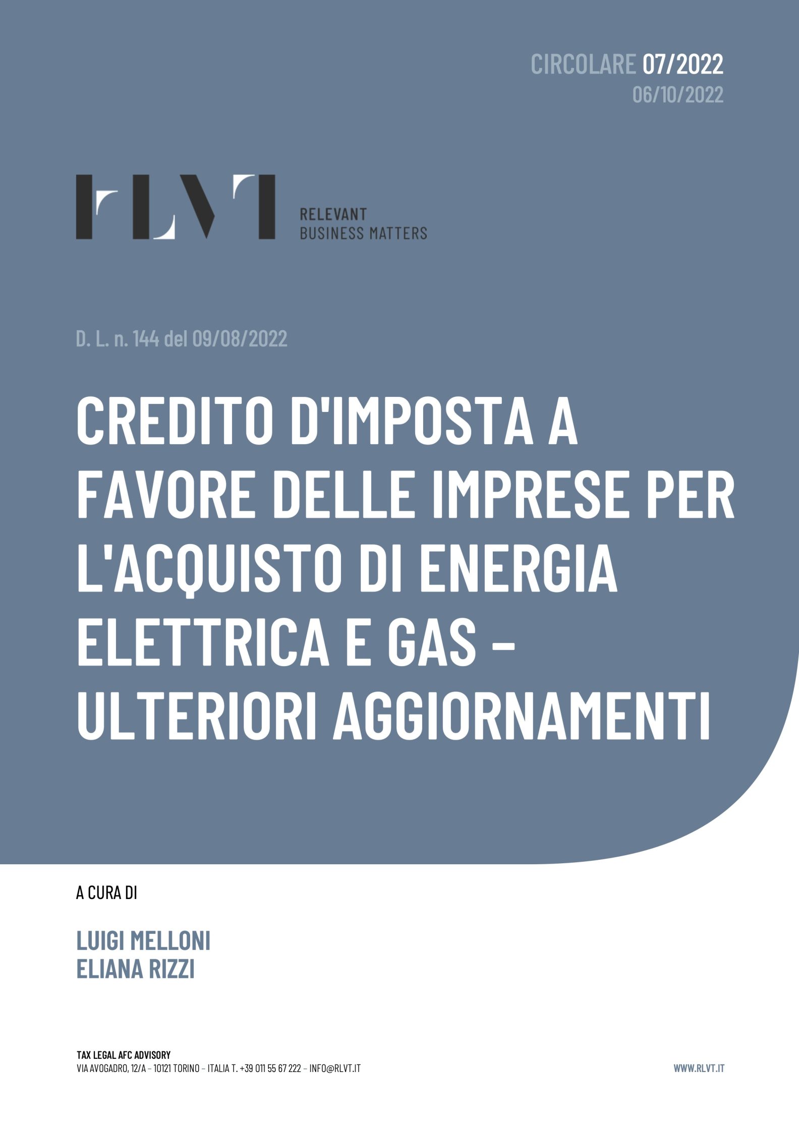 CREDITO D'IMPOSTA A FAVORE DELLE IMPRESE PER L'ACQUISTO DI ENERGIA ...